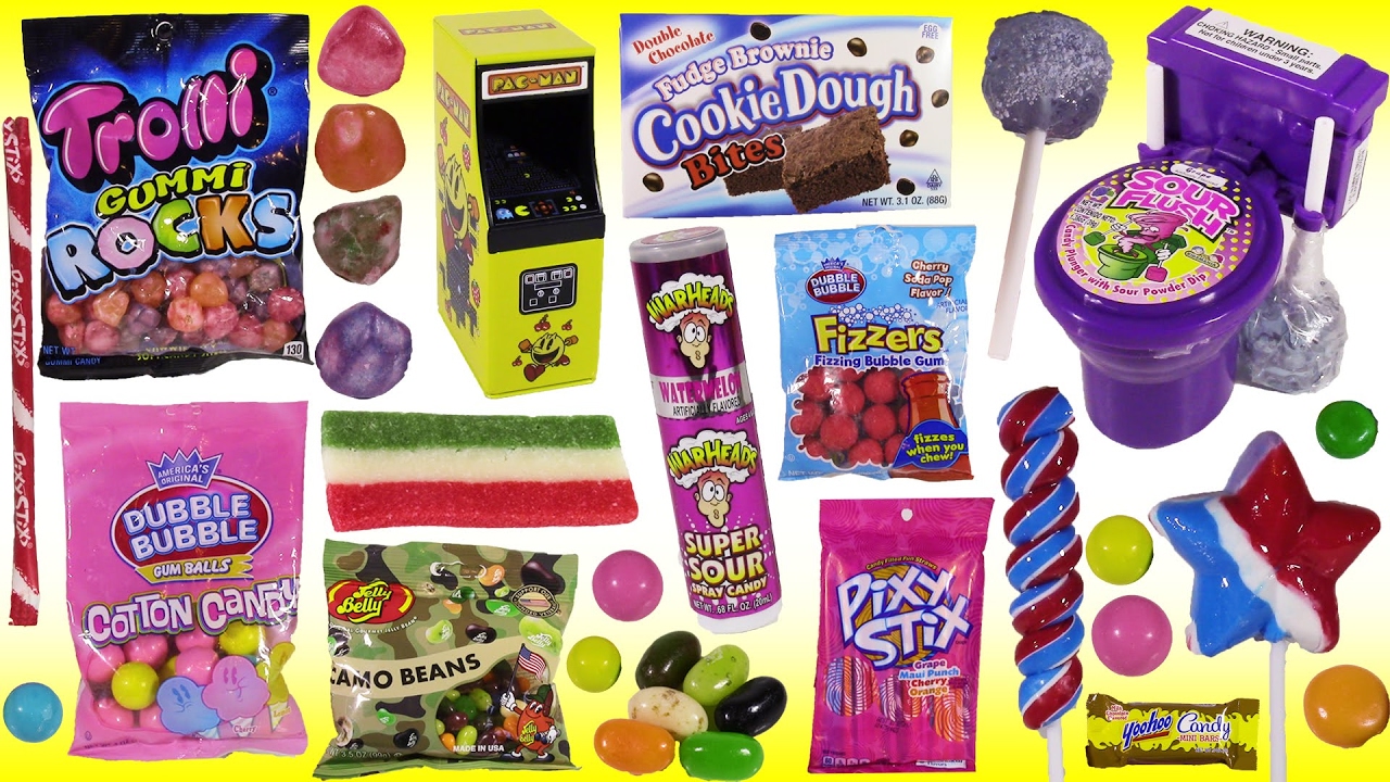 Candy BONANZA10! Pixy Stix Trolli Rocks Pac Man Sour Flush Toilet ...