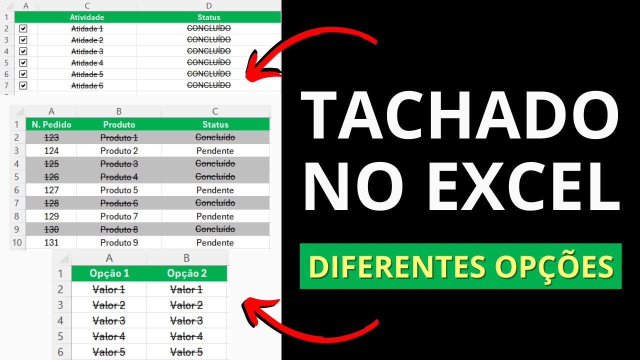 Tachado no Excel: Diferentes Maneiras de Aplicá-lo - YouTube