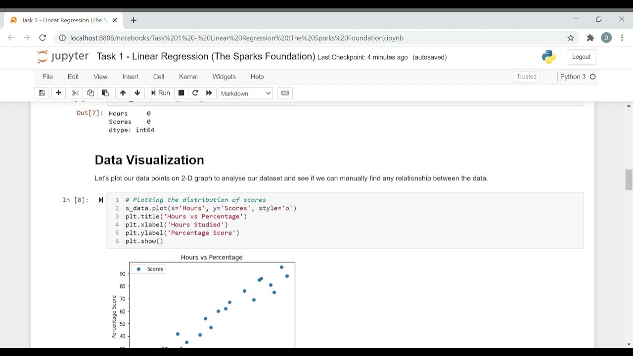 Task 1 - Linear Regression (The Sparks Foundation) - YouTube
