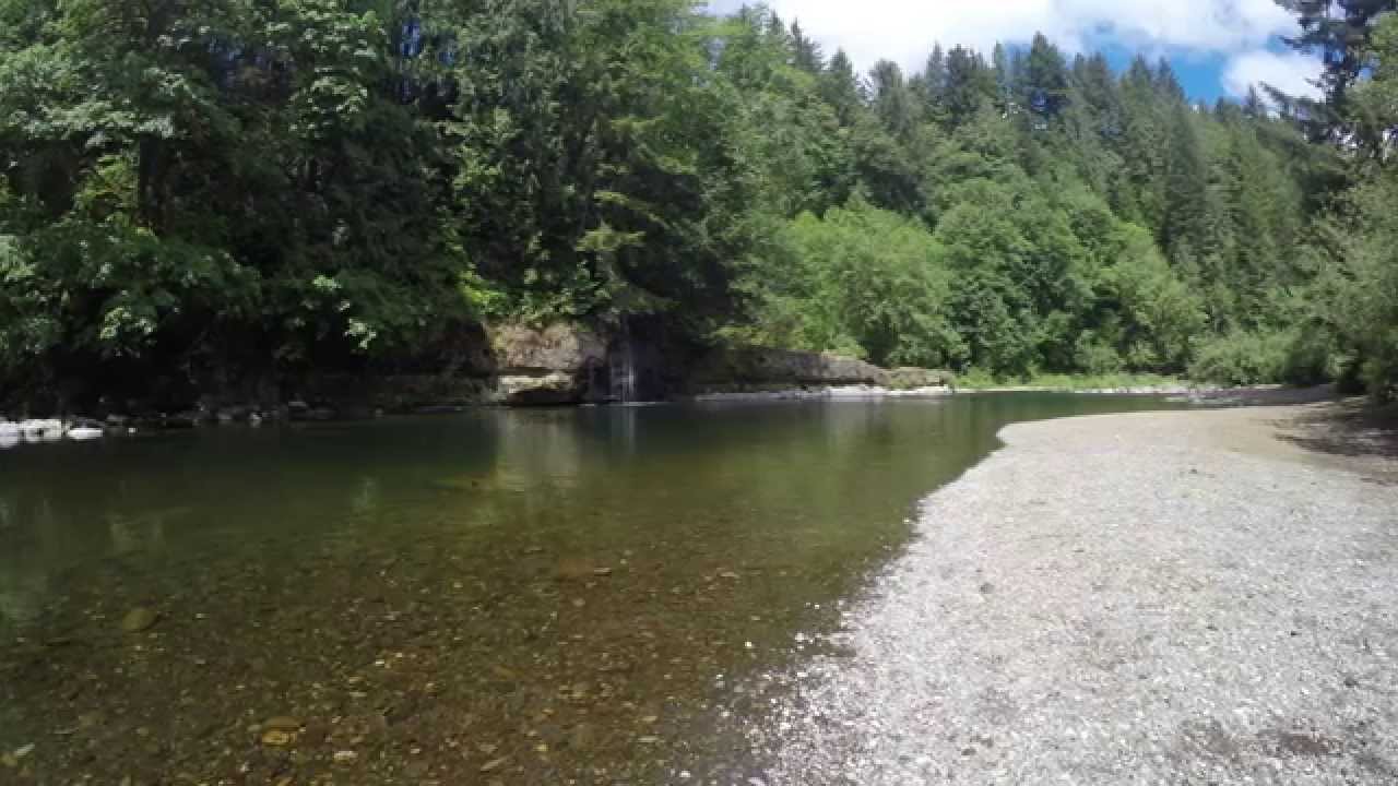 waterfall at Moonshine Park on the Siletz River, 4k - YouTube