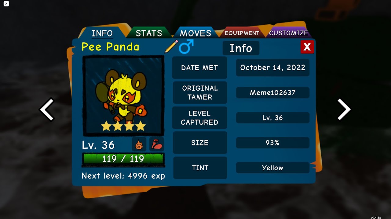 Full odds Yellow Tint Pandishi in Roblox Doodle World (1/30k) - YouTube