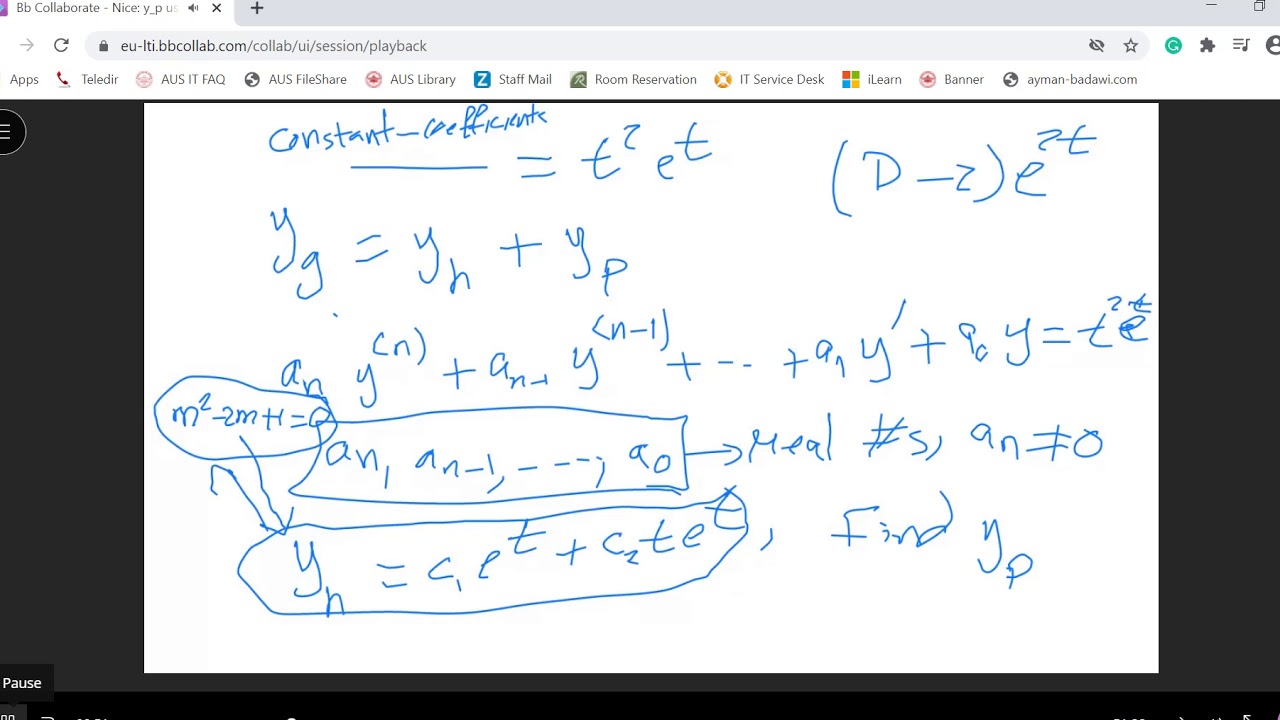 How to find y_p (y-particular) when solving Linear Diff. Equation Using ...