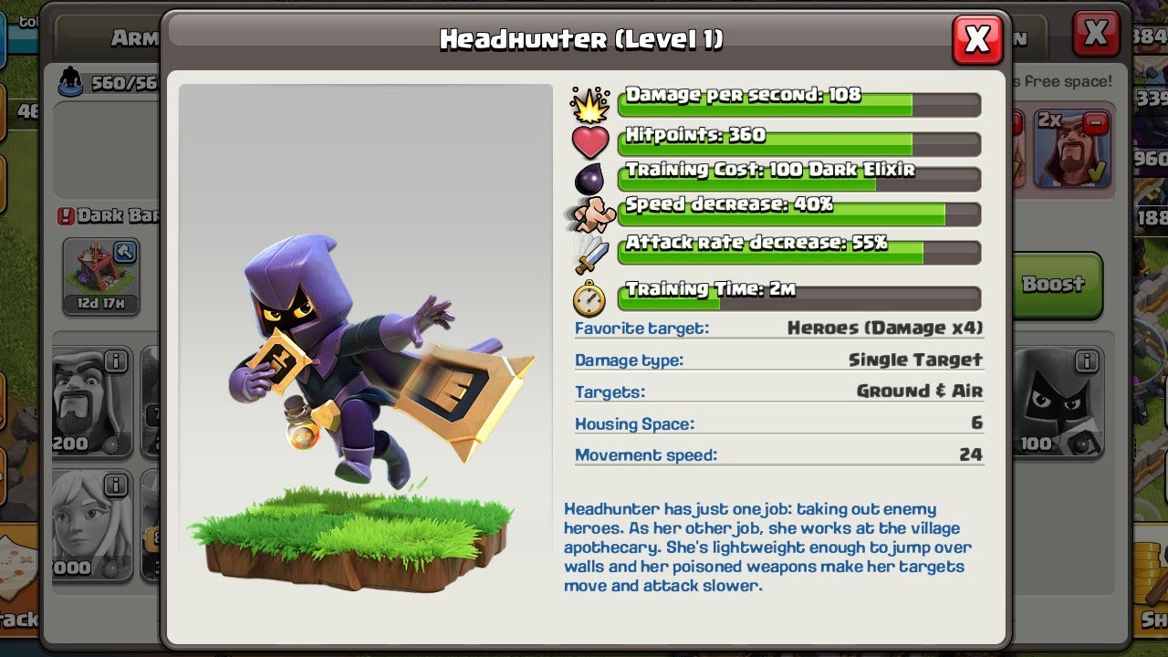 NEW UPDATE COC TROOPS HEADHUNTER 2020 - YouTube