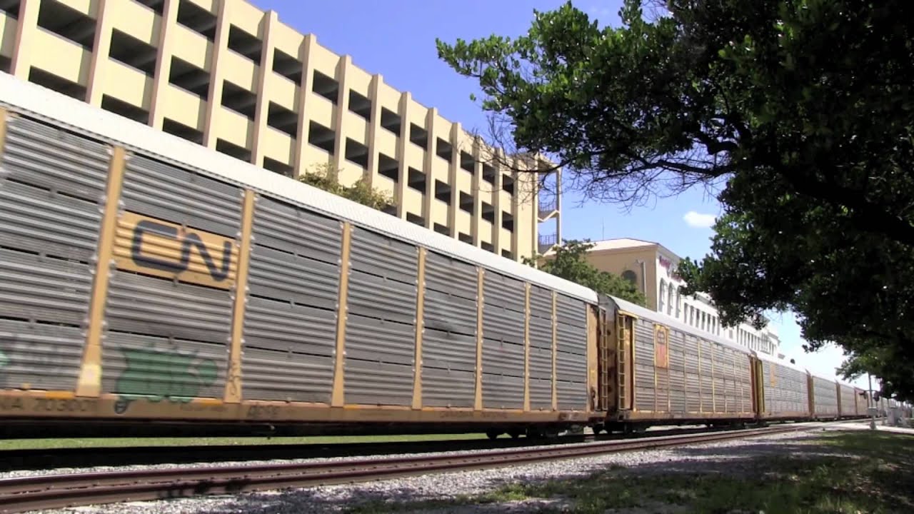 FEC Train 202 in downtown Fort Lauderdale, FL - YouTube