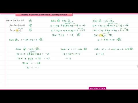 Add Math Form 4 - Chapter 3: Systems of Equations - Mastery Practice ...