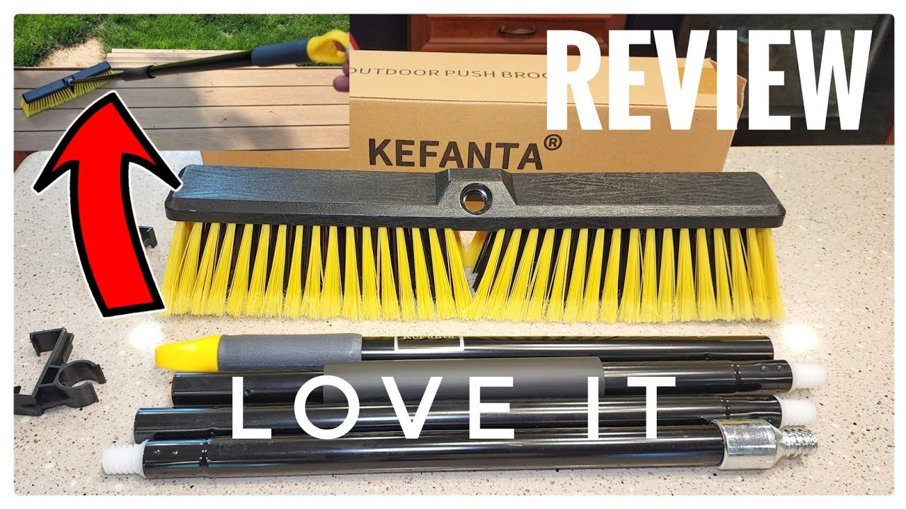 KeFanta Push Broom in a Box Extra Long Handle Review - YouTube