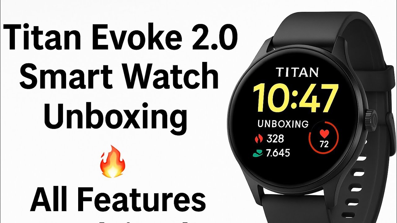 Titan New Evoke 2.0 Smartwatch AMOLED Display Magnetic Strap Metal Body ...