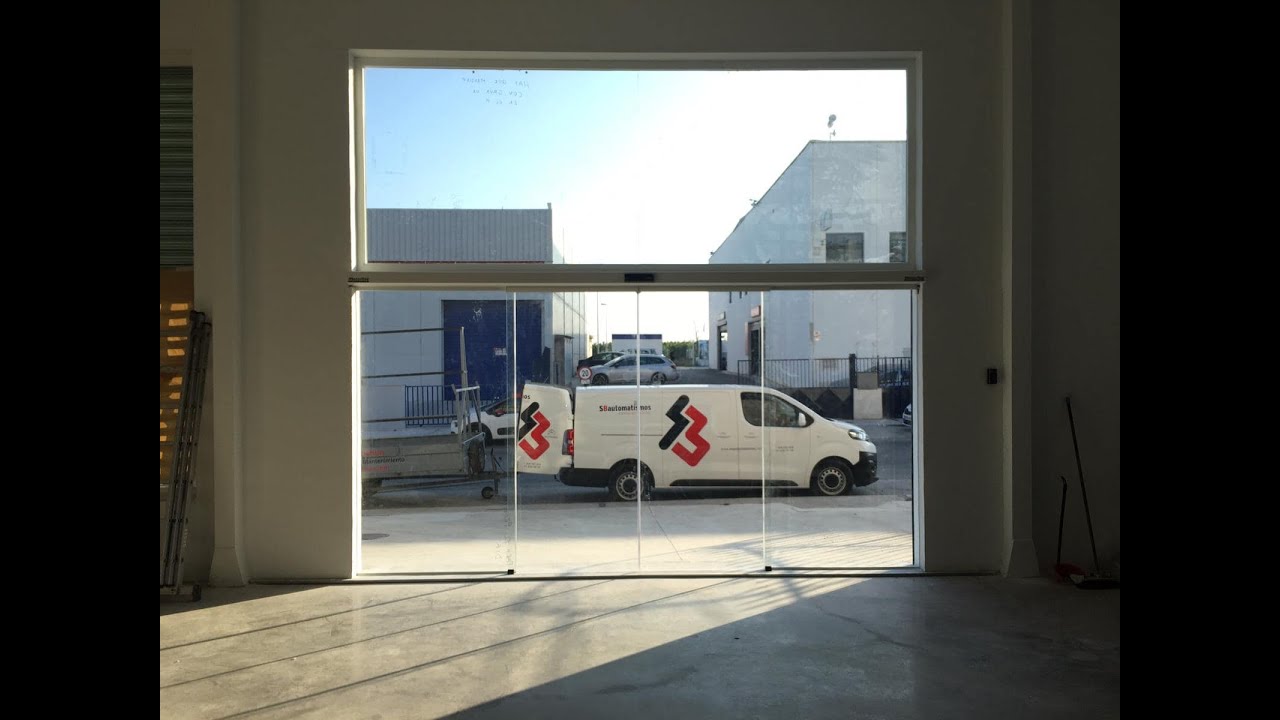 Como instalar puerta automática de cristal corredera paso a paso | SB ...