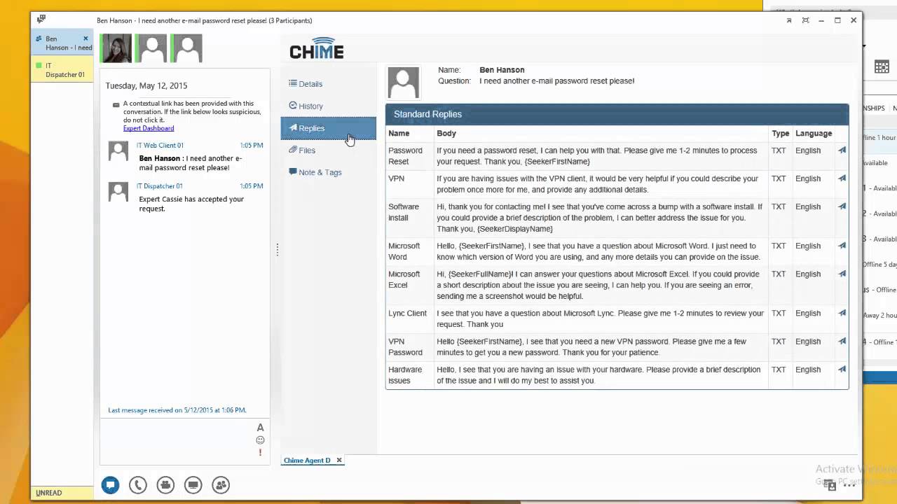 Instant Chime Click to Chat with Client Window Extension - YouTube