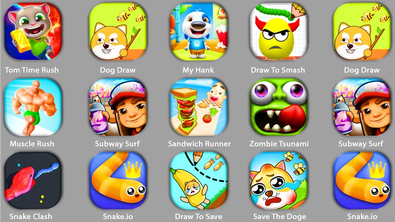 Dog Draw,Sandwich Runner,Snake Clash,Save The Doge,Muscle Rush,Subway ...