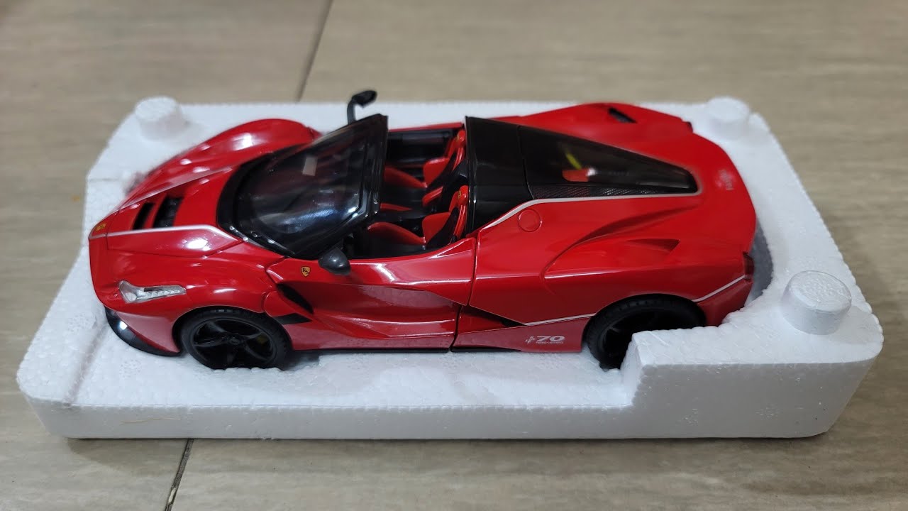 Unboxing of Jiaye Model Ferrari LaFerrari Aperta Red 1/24 scale diecast ...