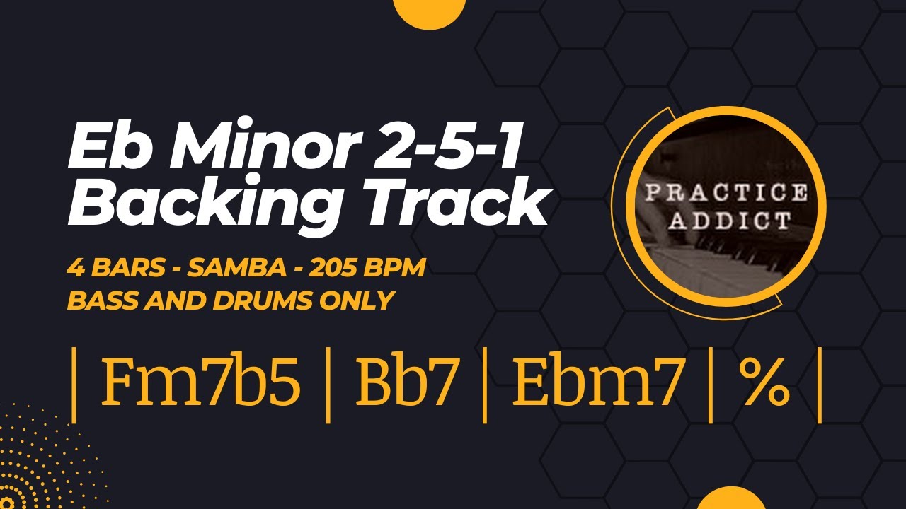 Eb Minor 251 (4 bars) 205 BPM, Samba, Bass and drums only - YouTube