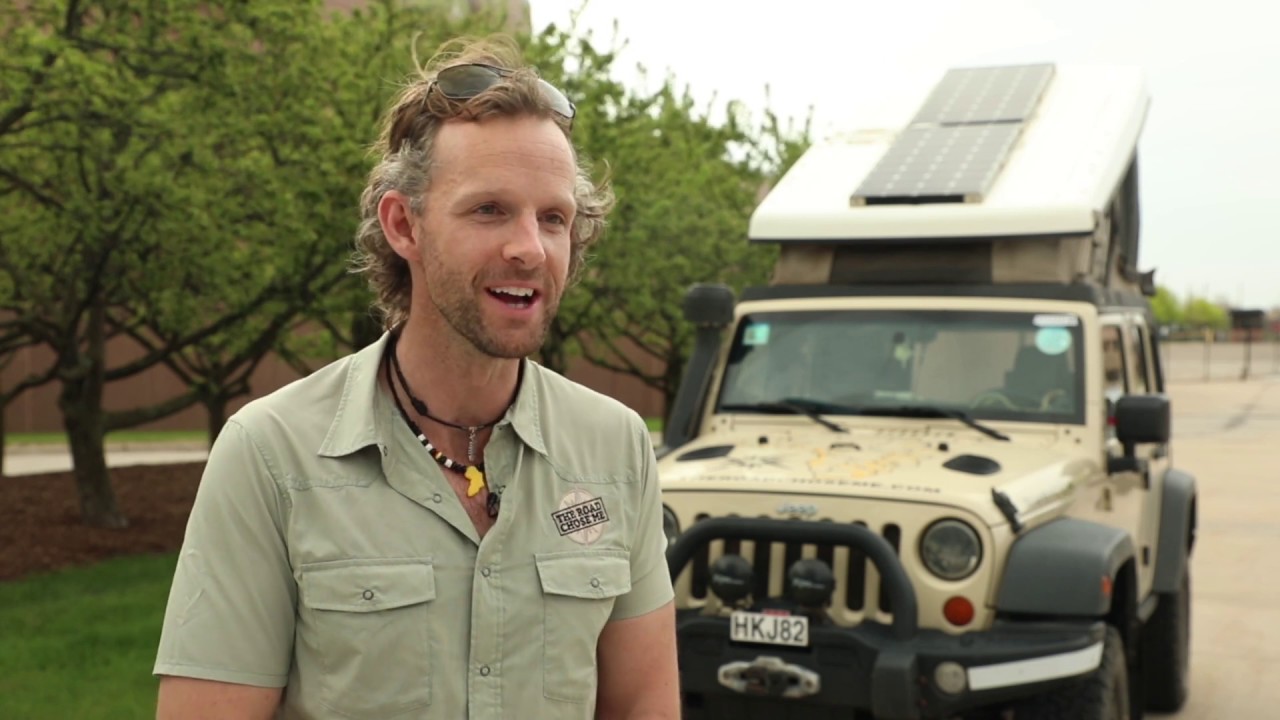 Adventurer Dan Grec and his Jeep® Wrangler visit FCA headquarters - YouTube
