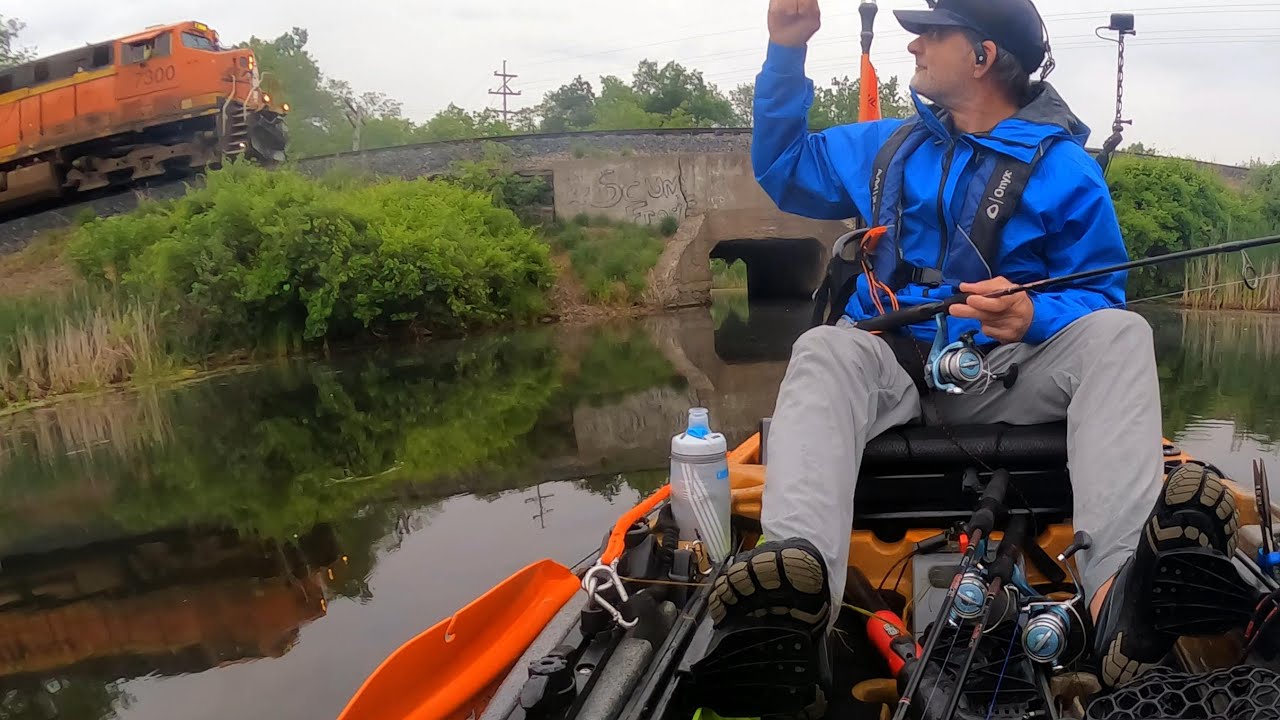 Doing The Honk Arm Pump For A Train While Kayak Fishing - YouTube