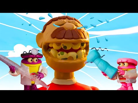 Dentist Adventure 🦷 Practice Brushing Teeth and Hygiene with Play-Doh Videos ⭐️ The Play-Doh Show