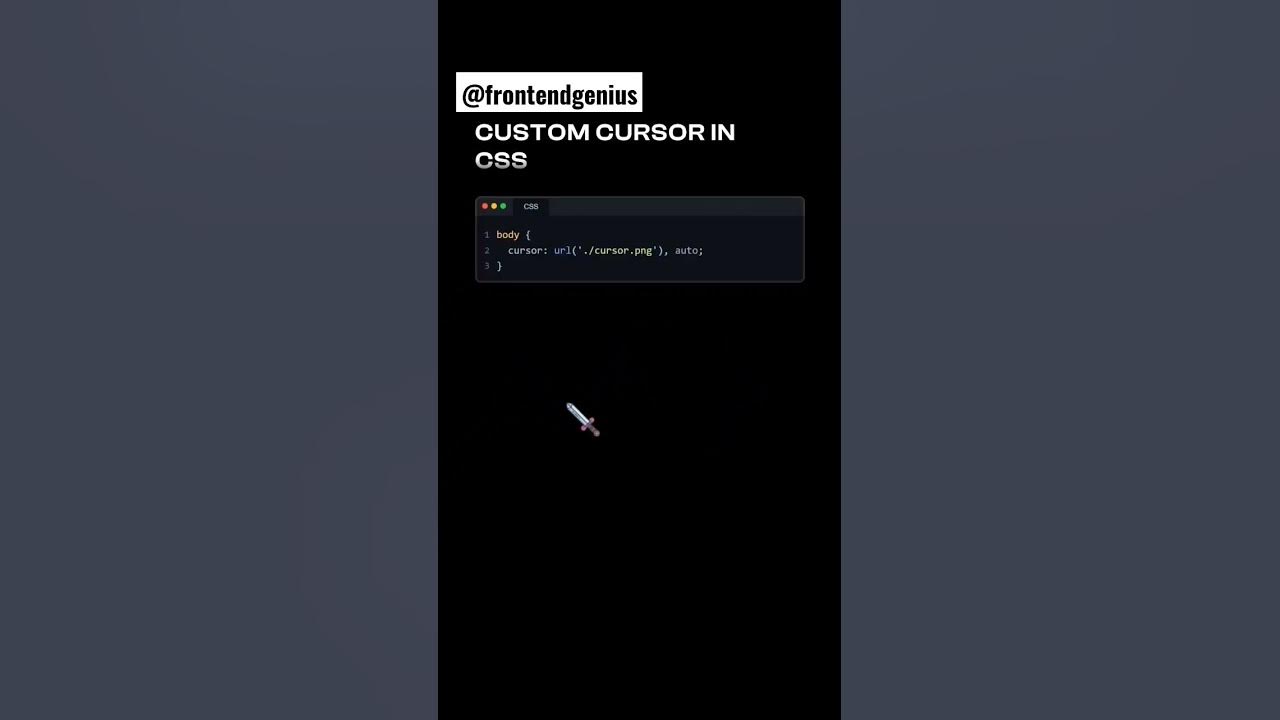 Custom Cursor In Css Coding Webdevelopment Css Css3 Csstricks Css3course Youtube