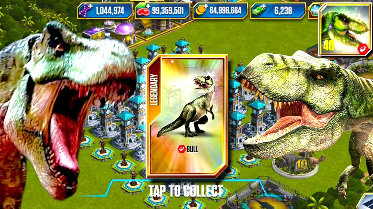 NEW BULL T- REX FROM JP 3 FREE DINOSAUR IN HOUR COMPLETED SEASON PASS ...