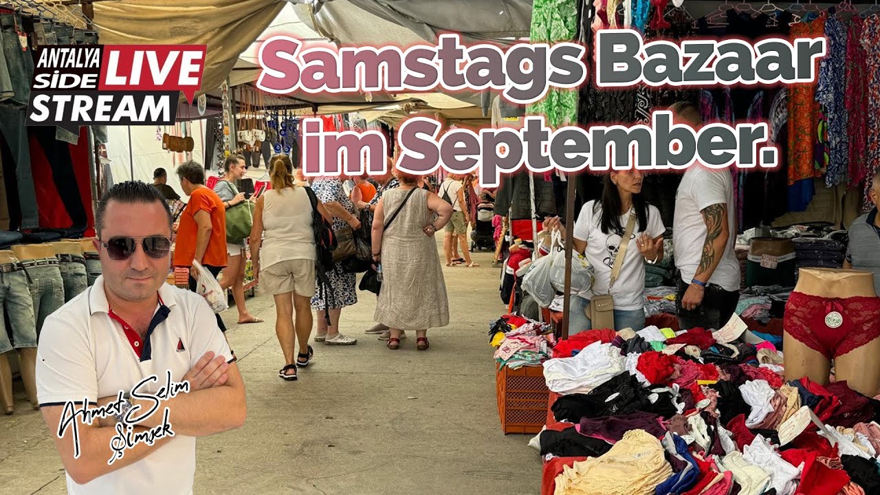 Samstags Bazaar in Side im September. Live - YouTube