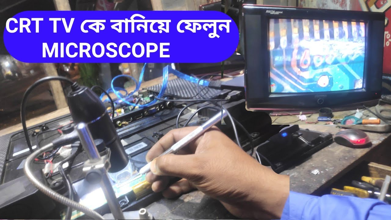 how to make microscope at home with crt tv|led tv panel repair process ...