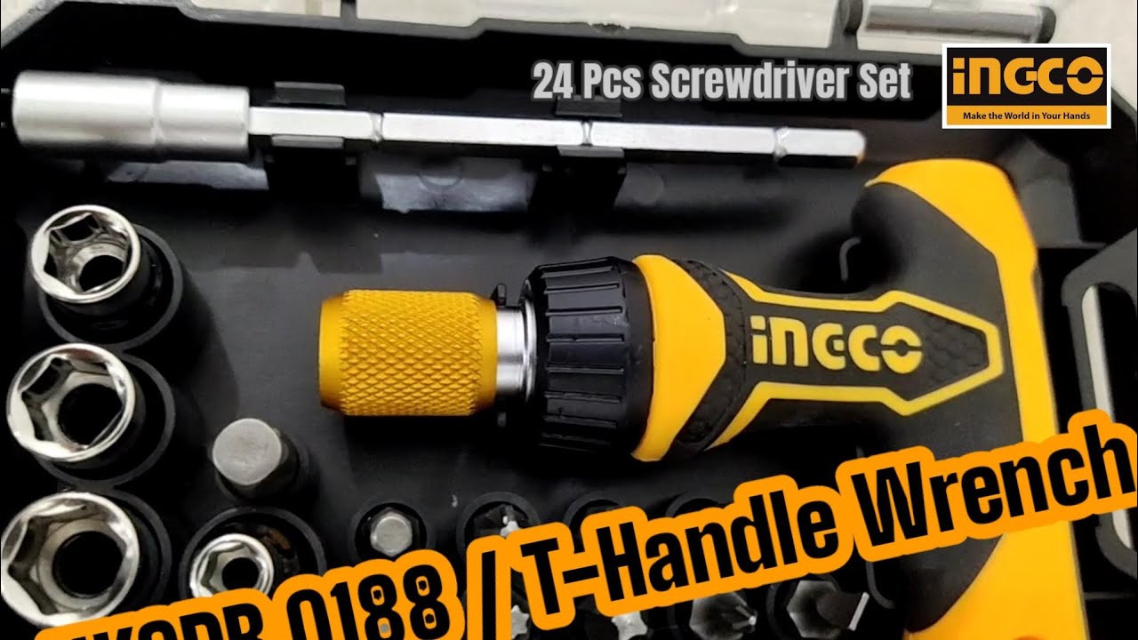 INGCO Ratchet Screwdriver Set 24pcs, HKSDB0188 - YouTube