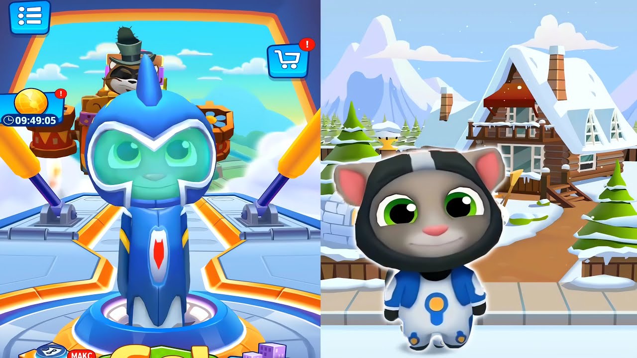 Talking Tom Hero Dash VS Talking Tom Gold Run - Gold Tom, Super Tom ...