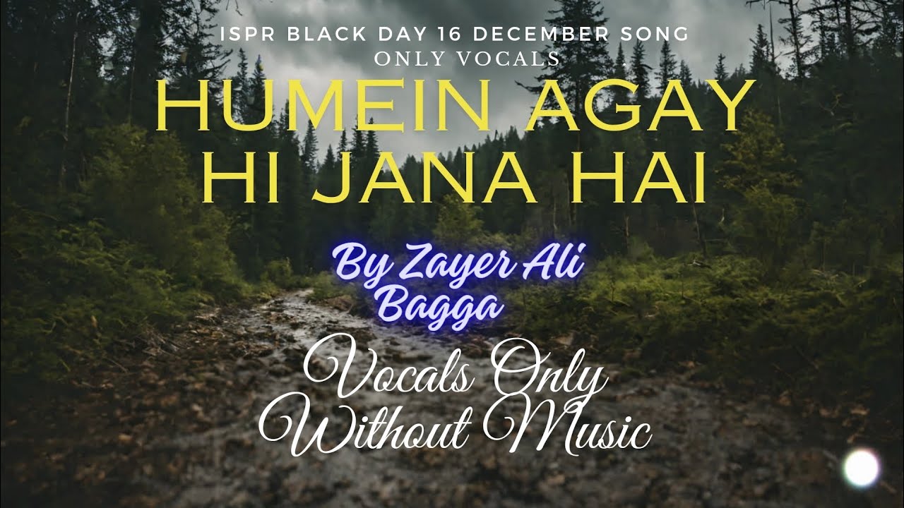 Humein Agay Hi Jana Hai Vocals Only Without Music By Zayer Ali Bagga ...