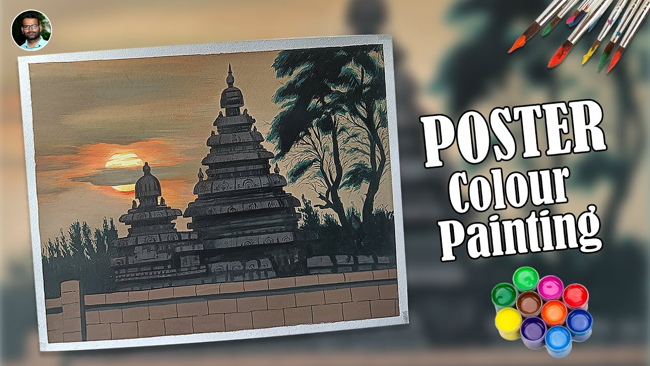 Poster Colour Painting For Beginners | Landscape Painting Ideas ...