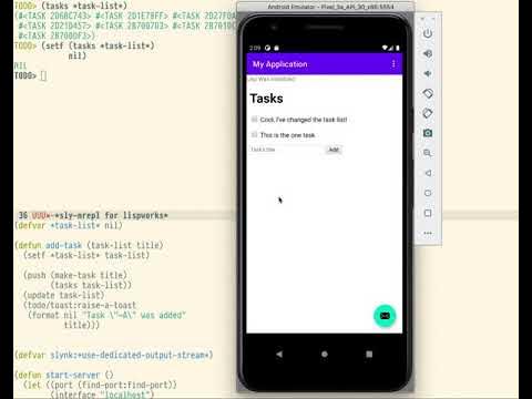 Android + LispWorks + Weblocks Demo Application - YouTube