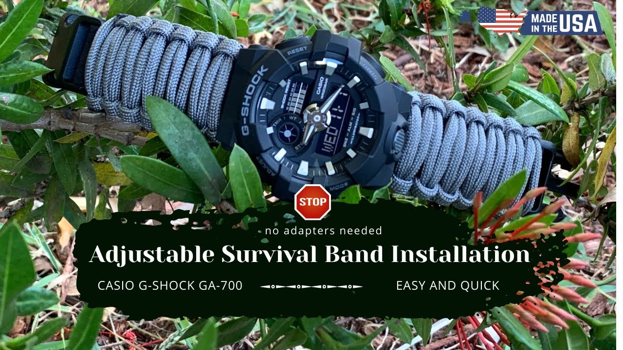 How to install a survival watch band on Casio G-Shock GA-700 Series ...