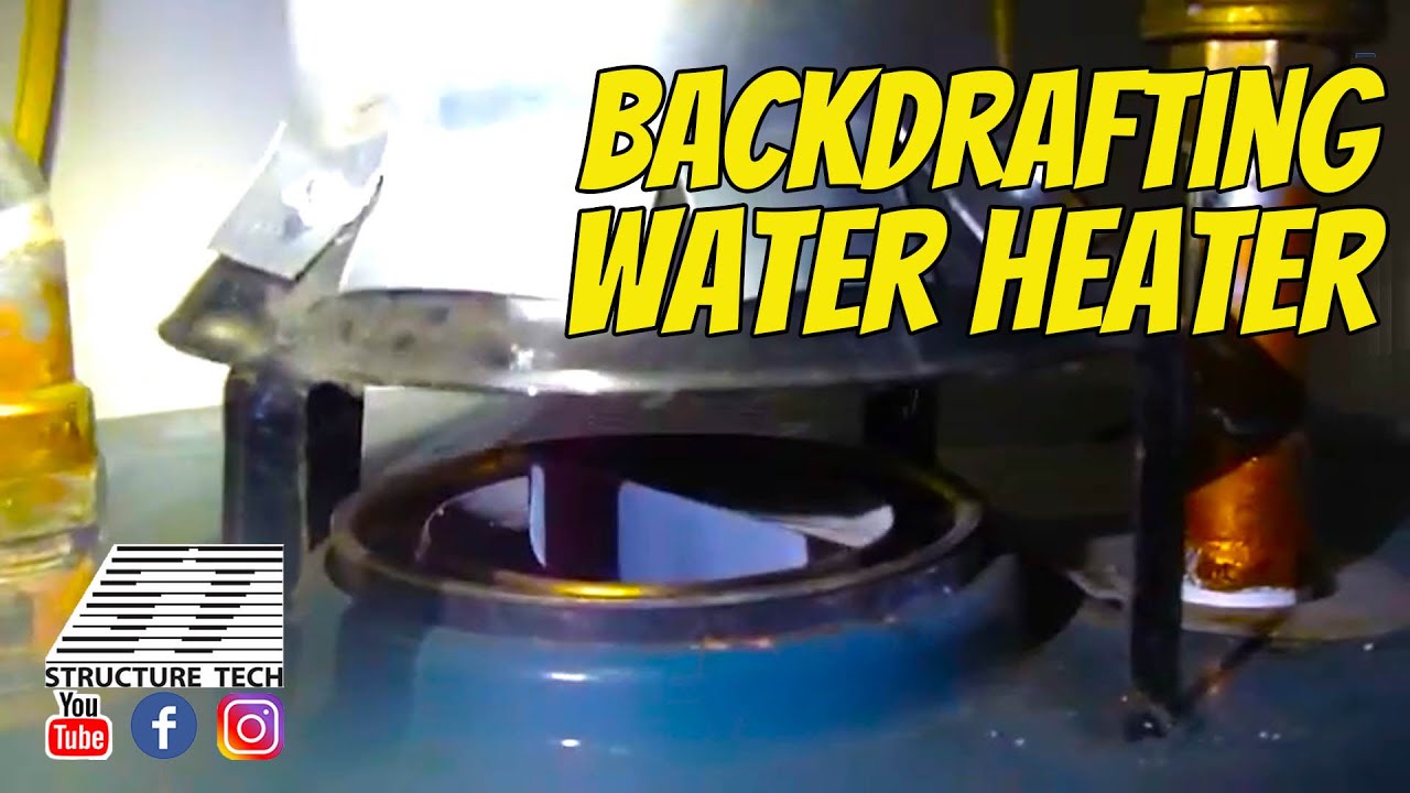 Backdrafting water heater - YouTube
