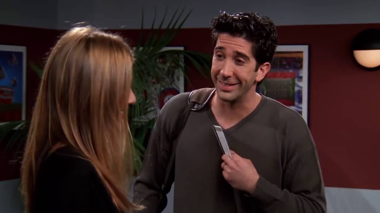 11 Friends Rachel flies to Athens, Ross is trying to catch up with ...