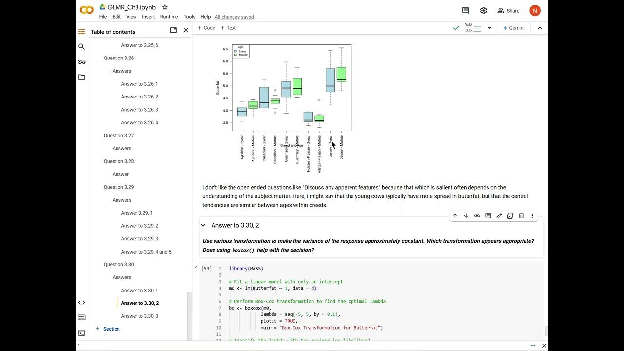 Generalized Linear Models w/ Examples in R, Solution to Problem 3.30| boxcox transform - YouTube