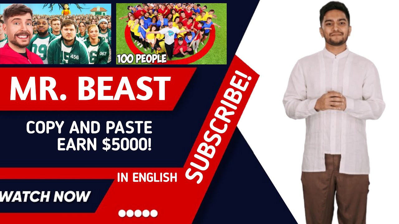 How To Copy and paste MR. Beast-Videos ||Earn $5000!🤑 Daily|| ||ENGLISH ...