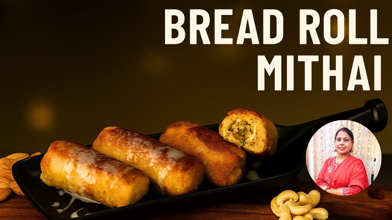 सिर्फ 15 मिनट में घर की सामग्री से बनी स्वादिष्ट मिठाई।Bread Roll ...