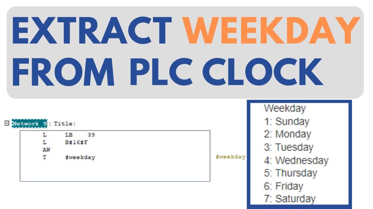Extract Week Day From PLC Clock YouTube Extract Week Day From PLC Clock YouTube