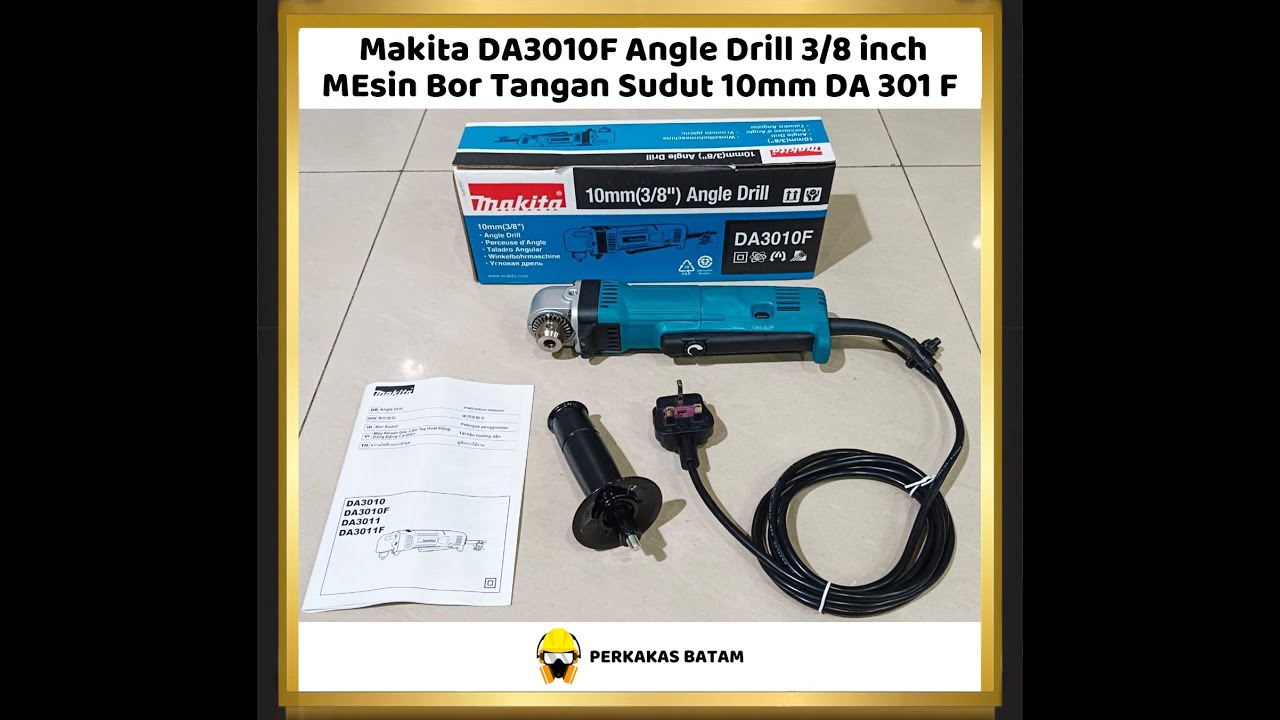 Makita DA3010F Angle Drill 3/8 inch Mesin Bor Tangan Sudut 10mm DA 301 ...