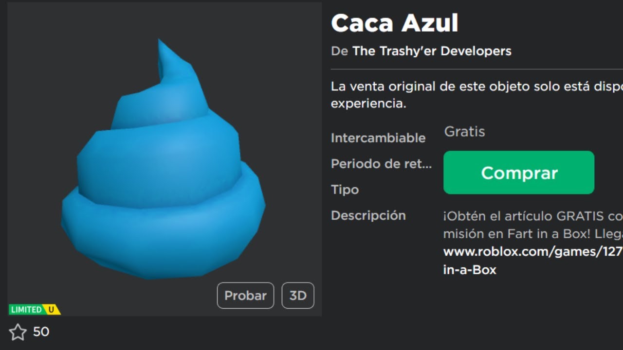 COMO CONSEGUIR Caca Azul COMPLETAMENTE GRATIS EN ROBLOX - YouTube