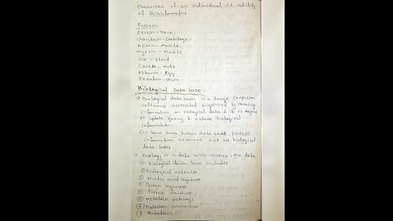 Aim and components of bioinformatics, Biological databases, EMBL, DDBJ ...