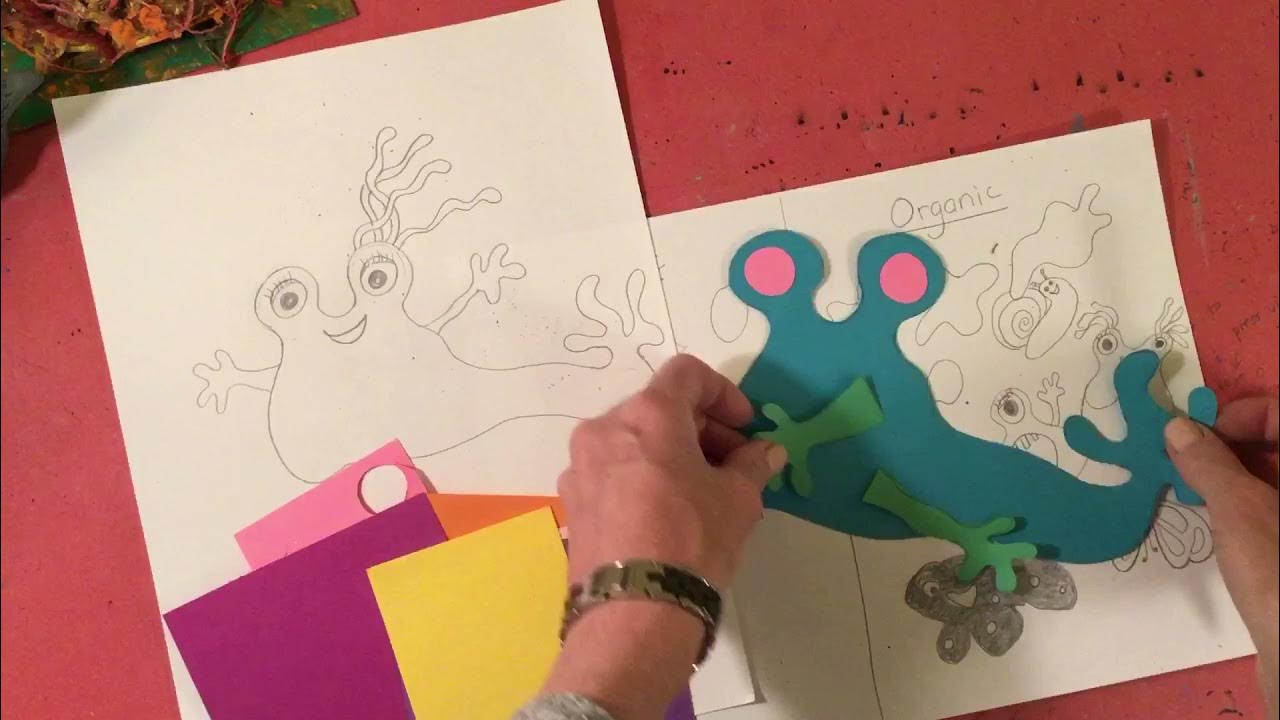 First Grade Organic Shape Monsters Part Two - YouTube