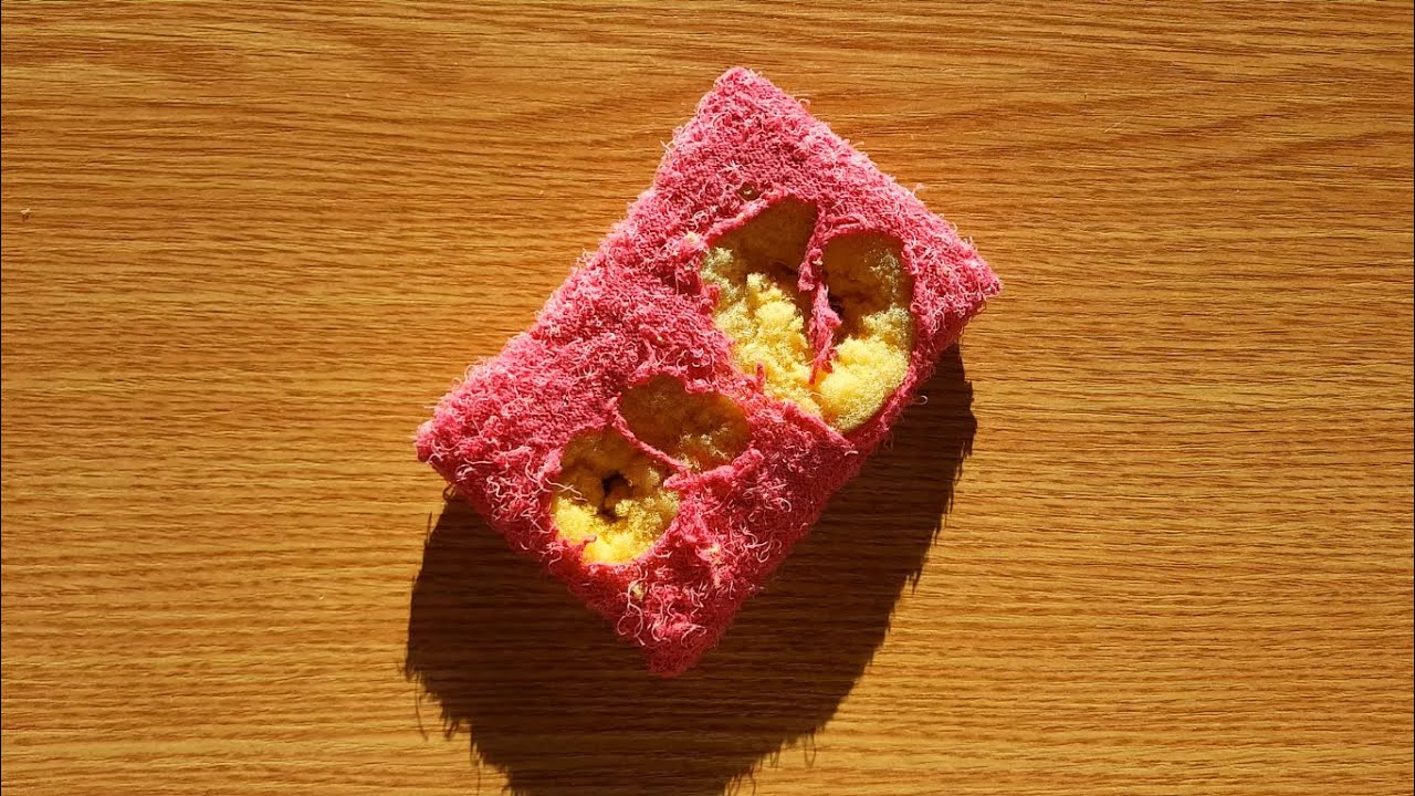 Old worn-out bleached sponge ripping |WATCH IN HD| ig @asmr_by_ann ...