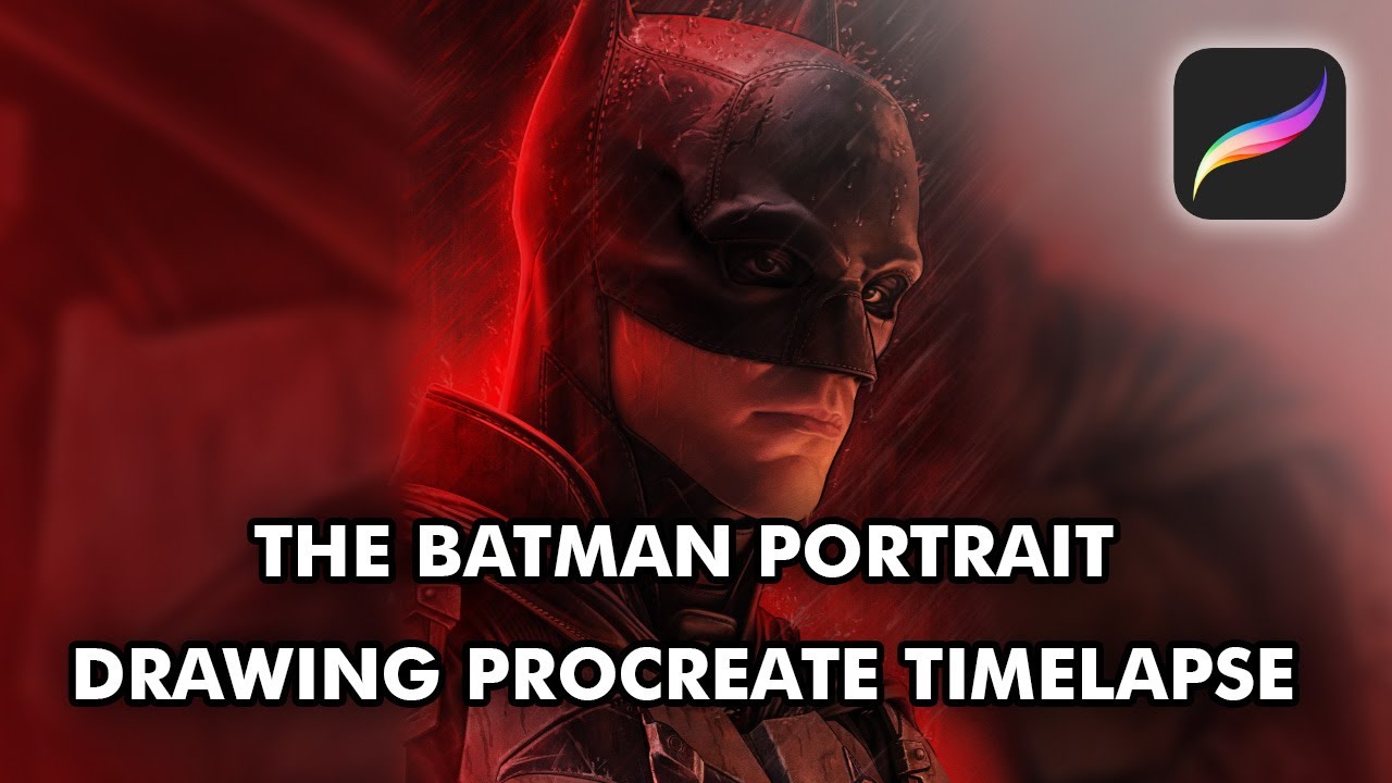 Drawing The Batman Portrait - Procreate Timelapse - YouTube