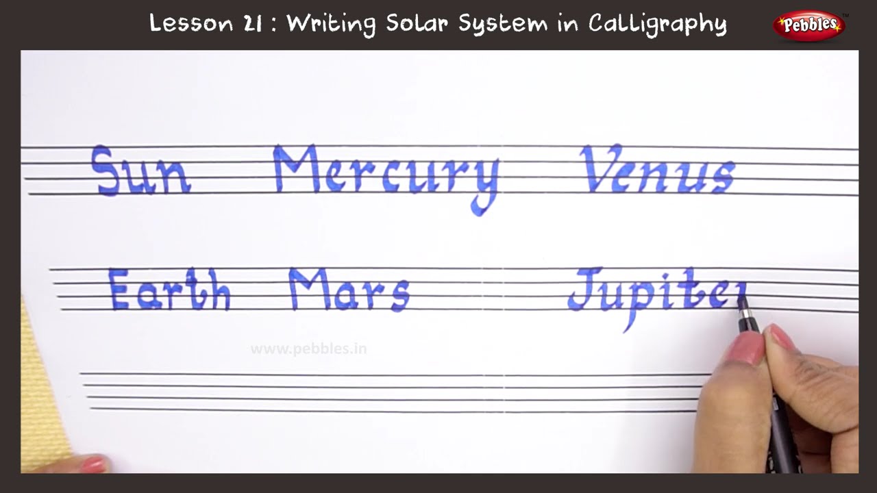 Planet Names in Calligraphy with Marker Pen | Calligraphy For Beginners ...
