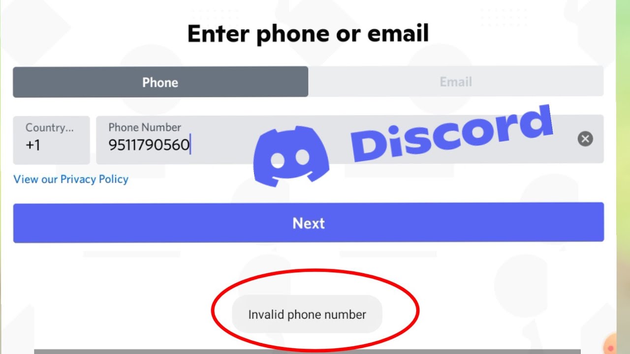 How To Fix Discord Invalid Phone Number Problem Solve - YouTube