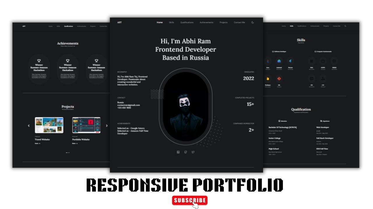 How to Create a Responsive Modern Portfolio Website Using Html CSS ...