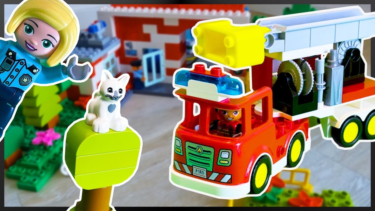 Lego Duplo Story Fire Truck - Fire Station | Brigade operation ...