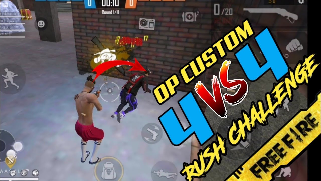 4 VS 4 CHALLENGE CUSTOM || FREE FIRE || ABCD GAMING - YouTube