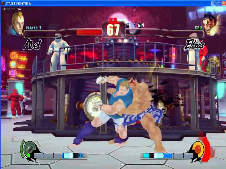 street fighter IV me play balrog m.bison and abel vs ryu ken and e ...