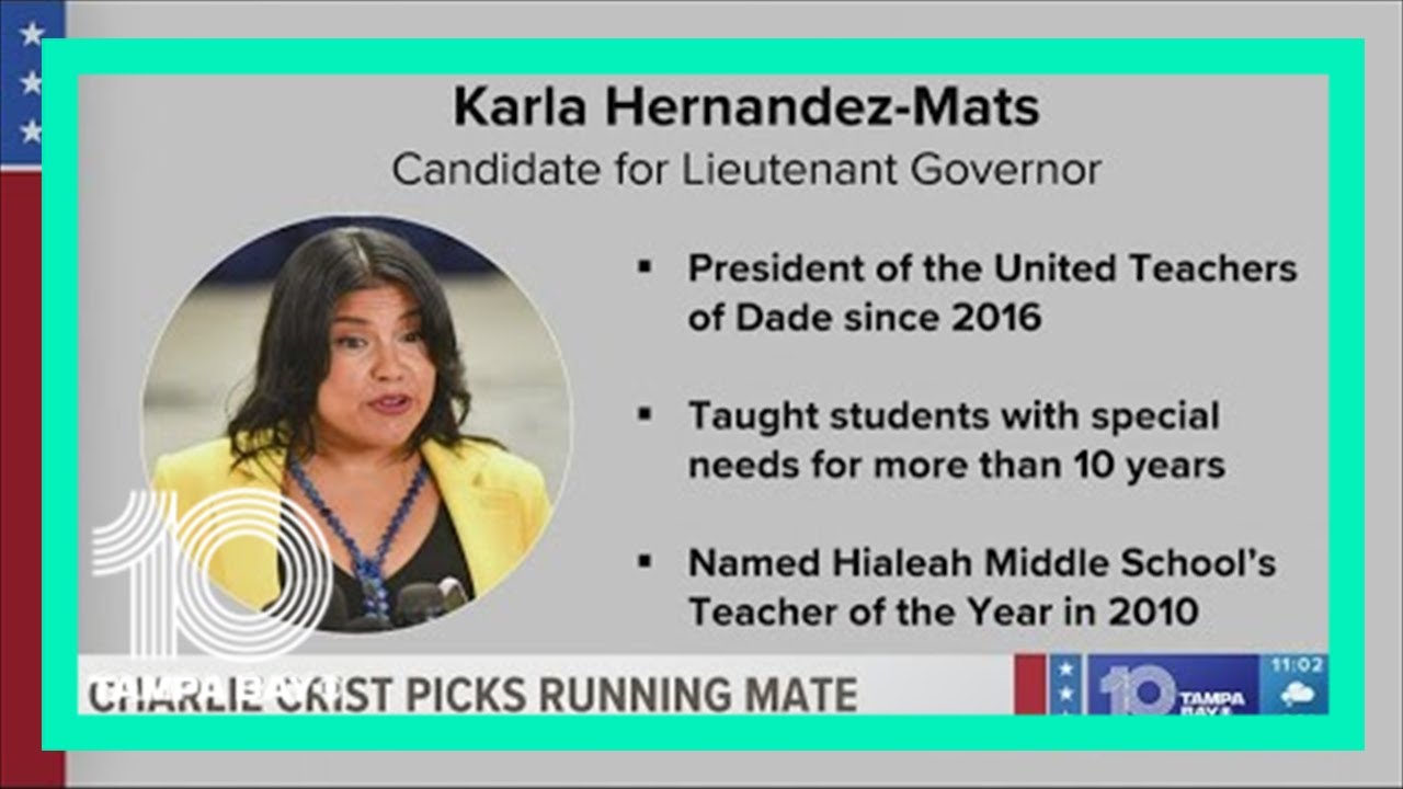 Charlie Crist selects Karla Hernandez-Mats as running mate - YouTube