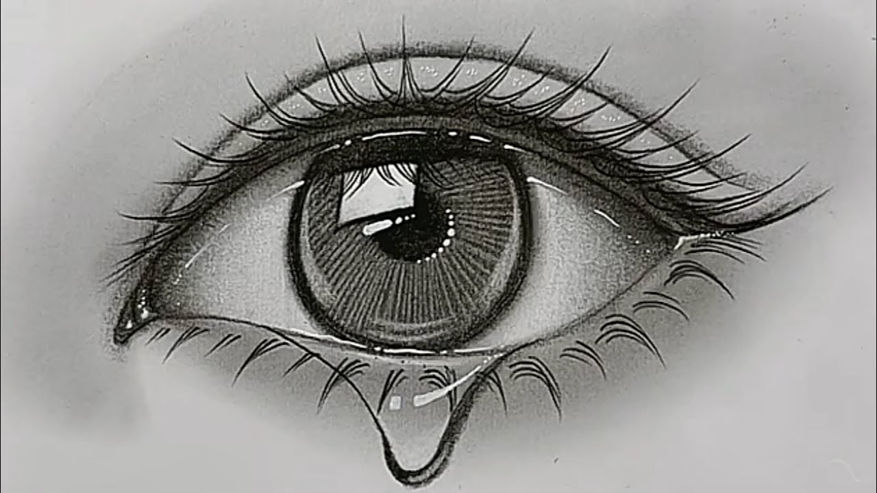 Hyper-Realistic Eye and Tears Technique Using Charcoal Pencil Soft ...