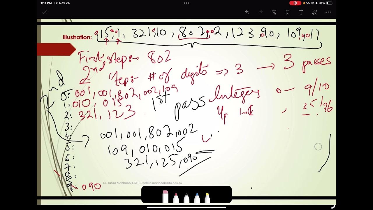 Data Structures and Algorithms - Radix Sort part b - YouTube
